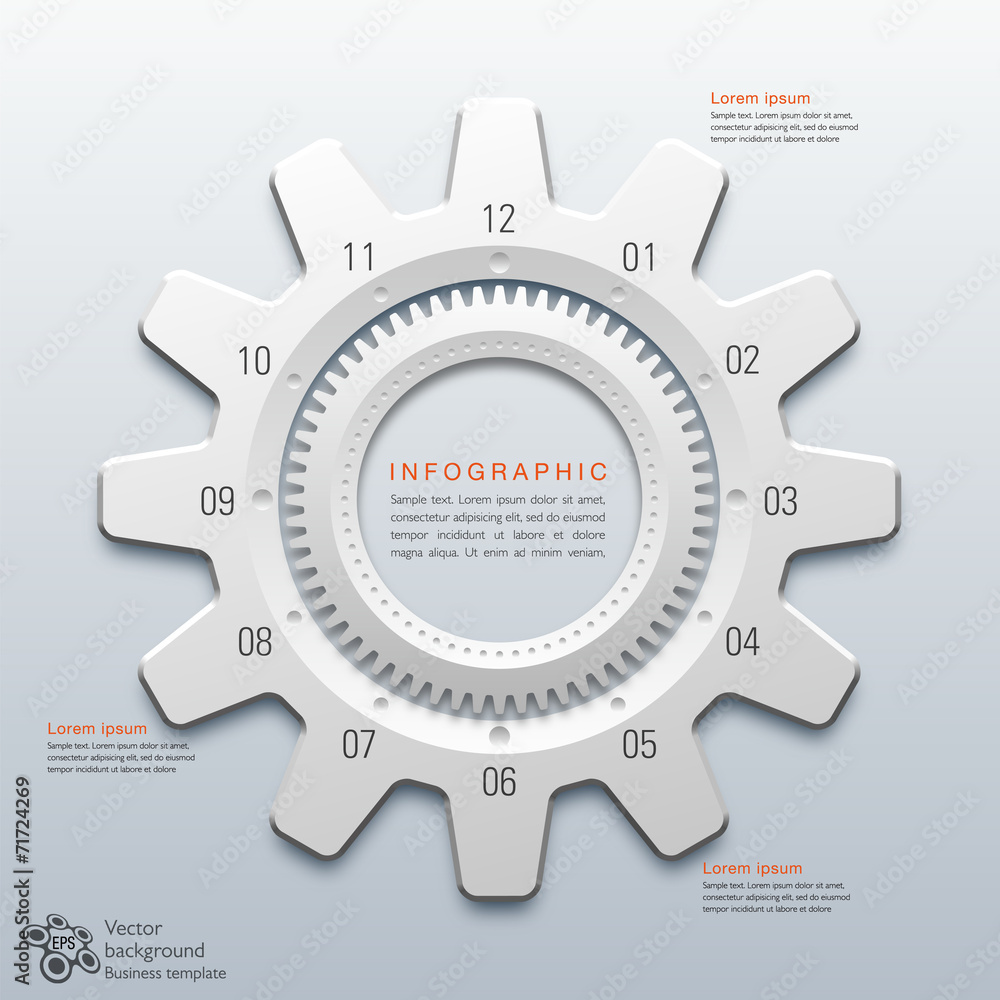 Infographics Vector Background #12 Teeth Gear Stock Vector | Adobe Stock