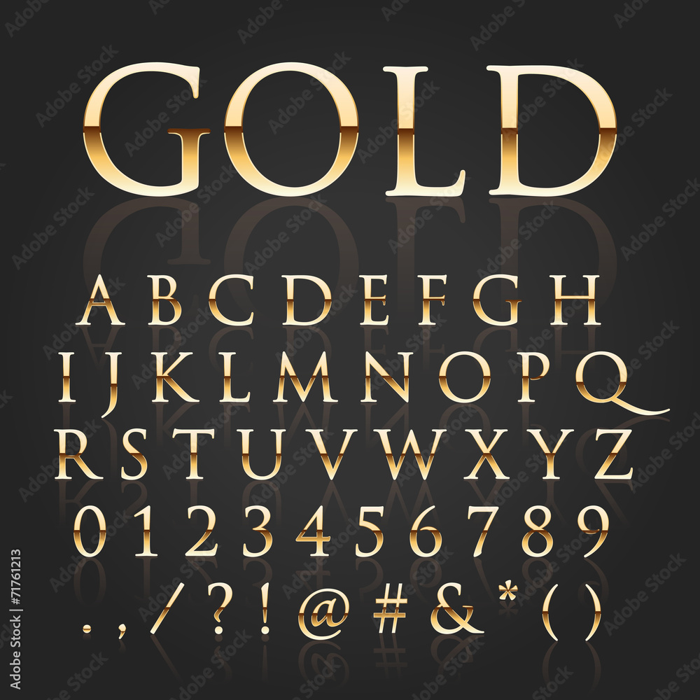 Vector shiny gold letters Stock Vector | Adobe Stock