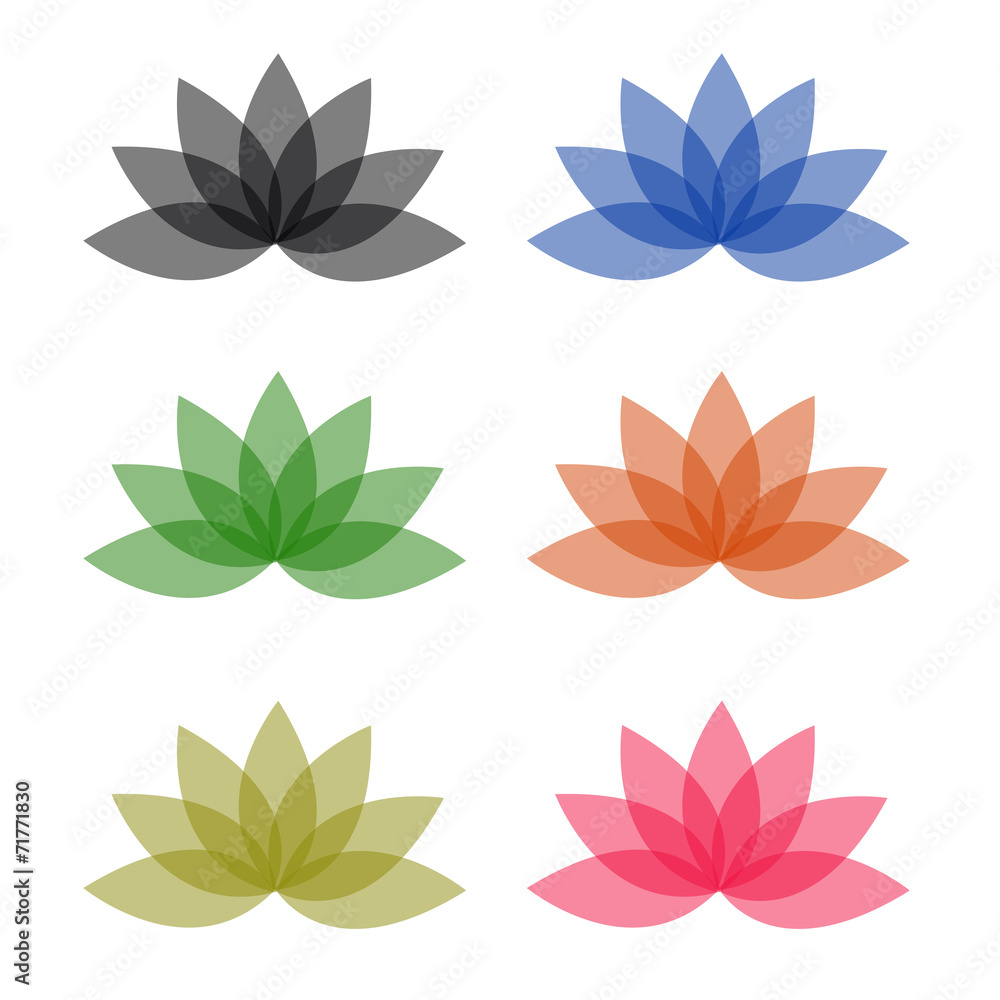 Lotus in different colors- logo for business Stock Vector | Adobe Stock