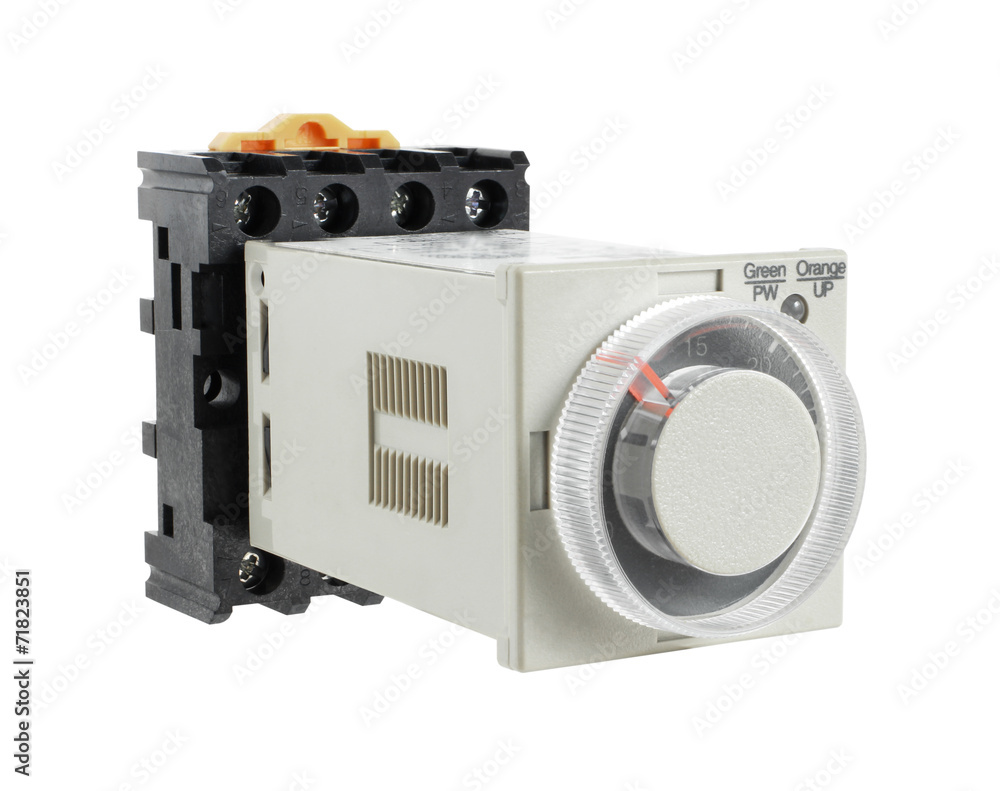 Solid-State Timer with Socket isolated on white background Stock Photo ...