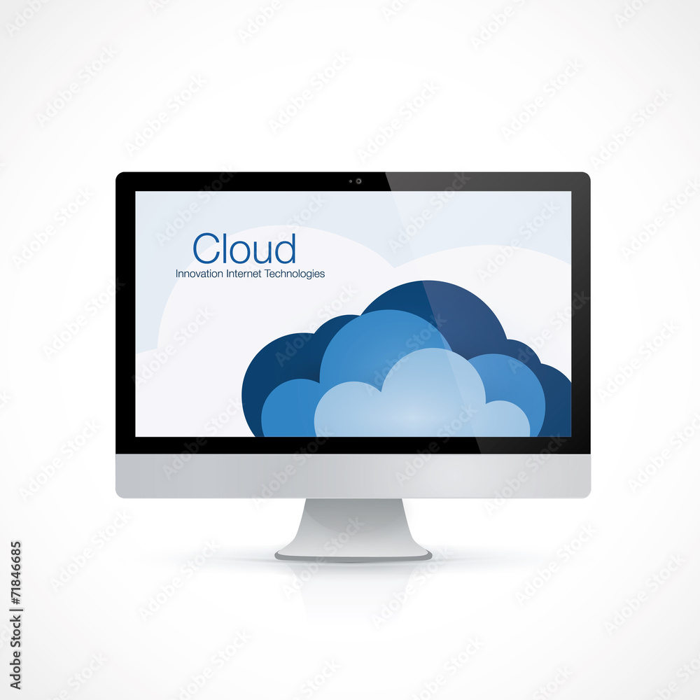 cloud computing, pc cloud design Stock Vector | Adobe Stock
