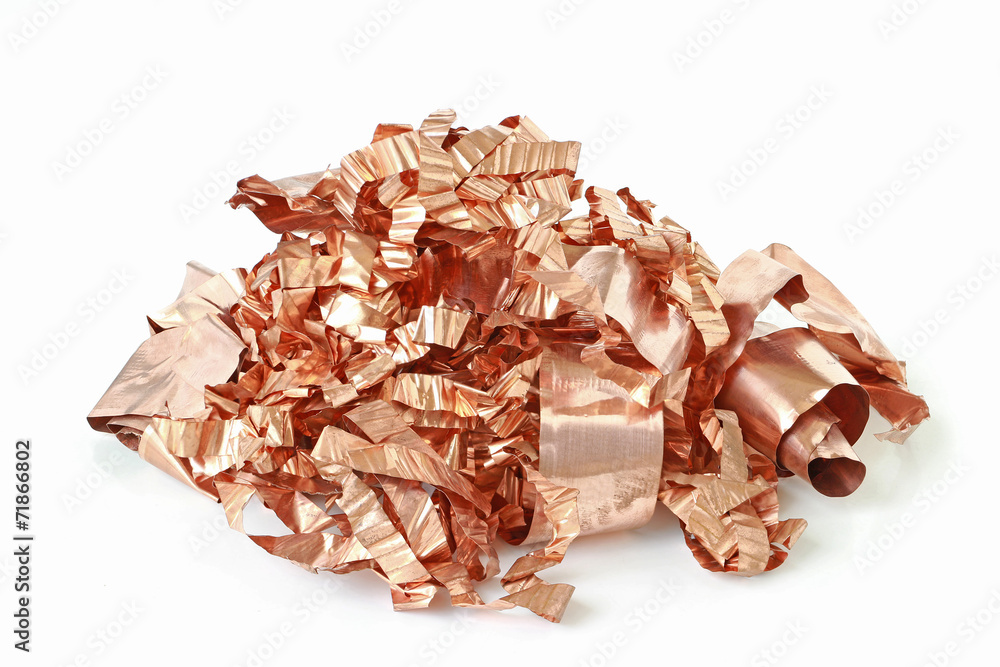 Copper Scrap from XLPE Cable on white background Stock Photo | Adobe Stock