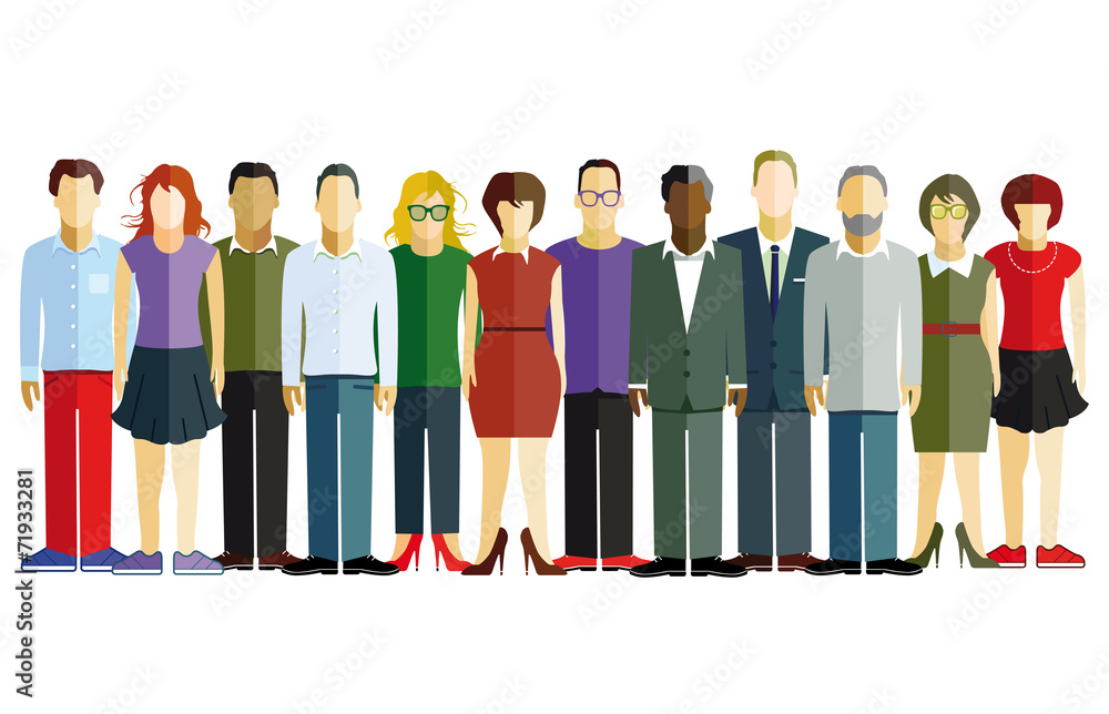 freundliche Personengruppe Stock-Vektorgrafik | Adobe Stock