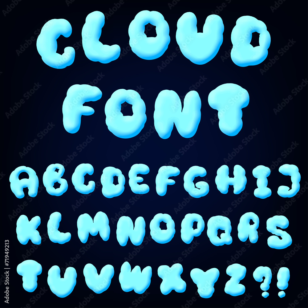 cloud alphabet for design Stock Vector | Adobe Stock