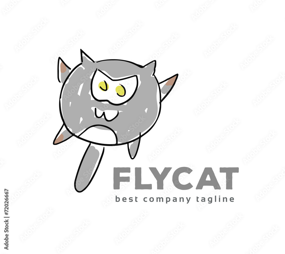 Abstract vector cat monster logo icon concept. Logotype template Stock ...