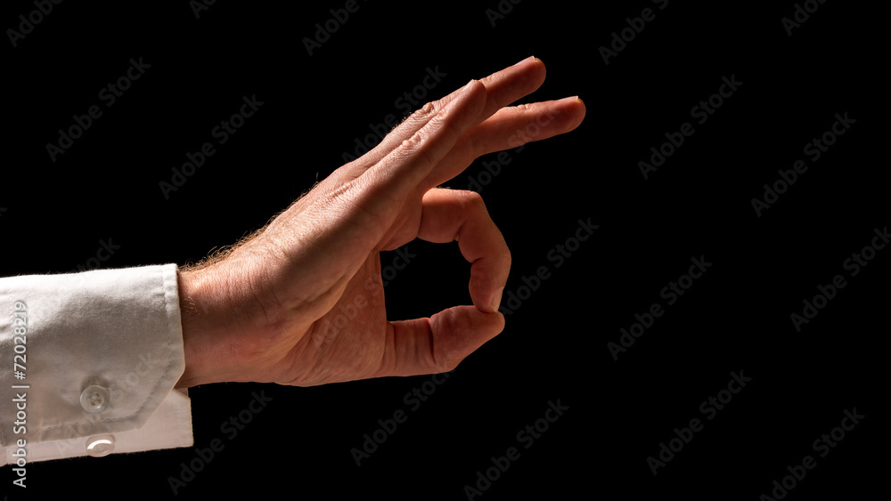 Human Hand in Okay Hand Sign Stock Photo | Adobe Stock