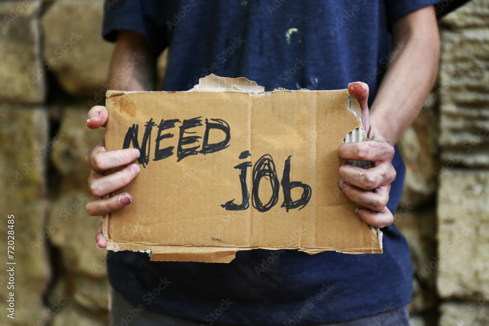Homeless needs job Stock Photo | Adobe Stock