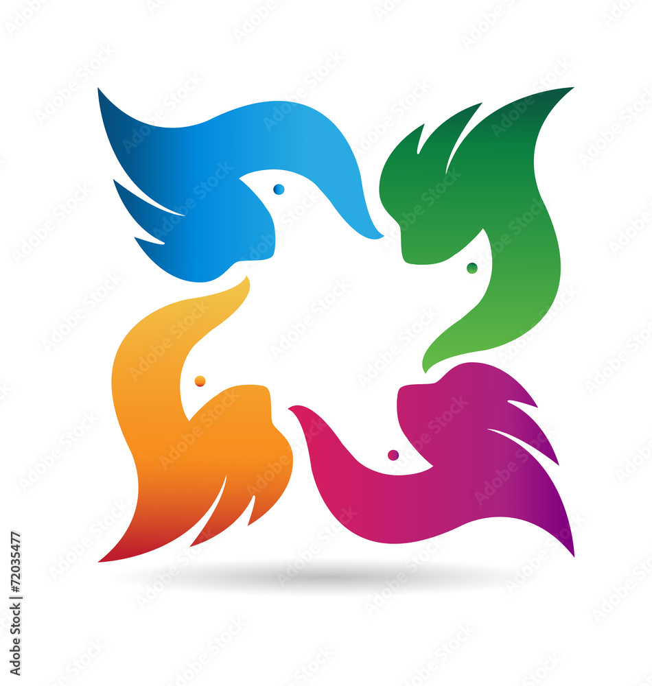 Birds team logo vector icon Stock Vector | Adobe Stock