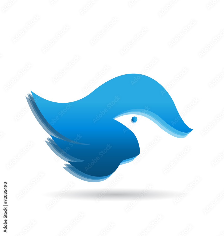 Blue bird vector icon logo Stock Vector | Adobe Stock