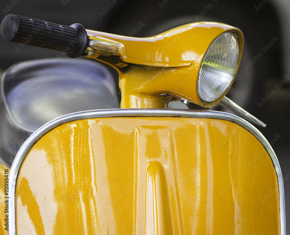 Yellow vintage motorcycle. Color image Stock Photo | Adobe Stock
