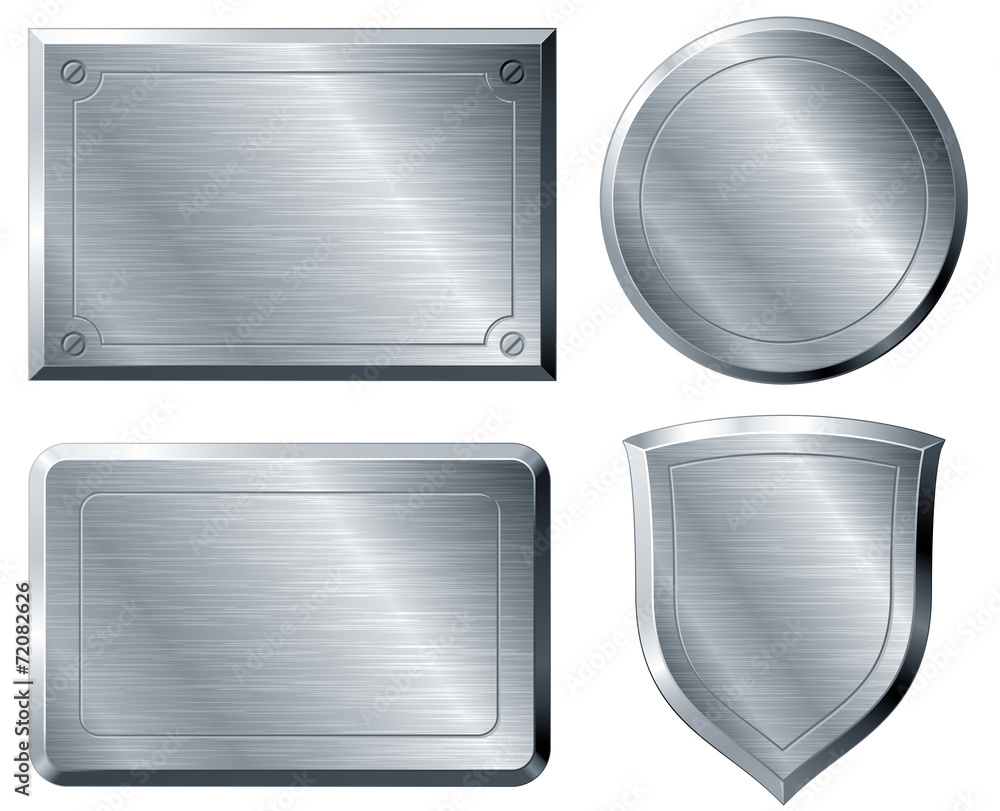 Brushed metal shapes Stock Vector | Adobe Stock