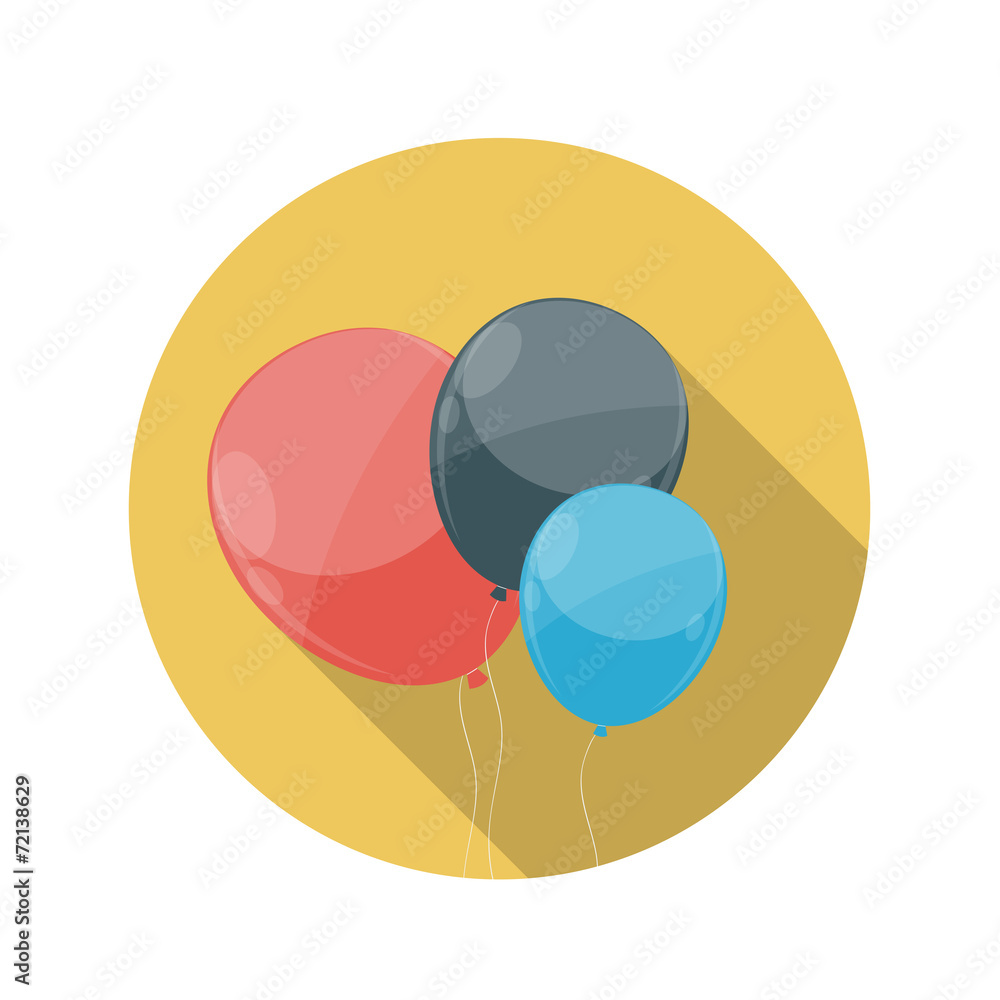 Flat Design Concept Balloons Icon Vector Illustration With Long Stock ...