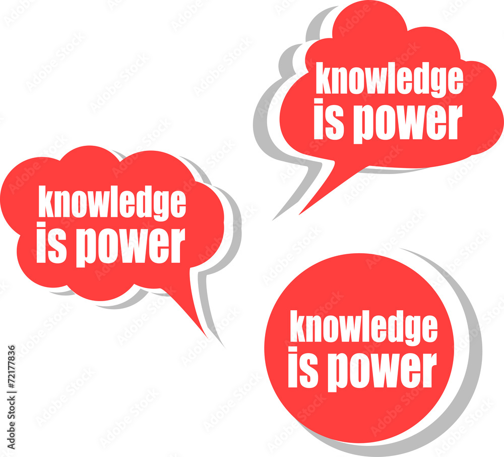 knowledge is power. Set of stickers, labels, tags. infographics Stock ...