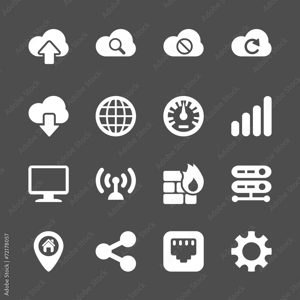 computer network icon set, vector eps10 Stock Vector | Adobe Stock