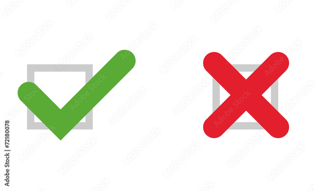 Tick and Cross Icons Stock Vector | Adobe Stock