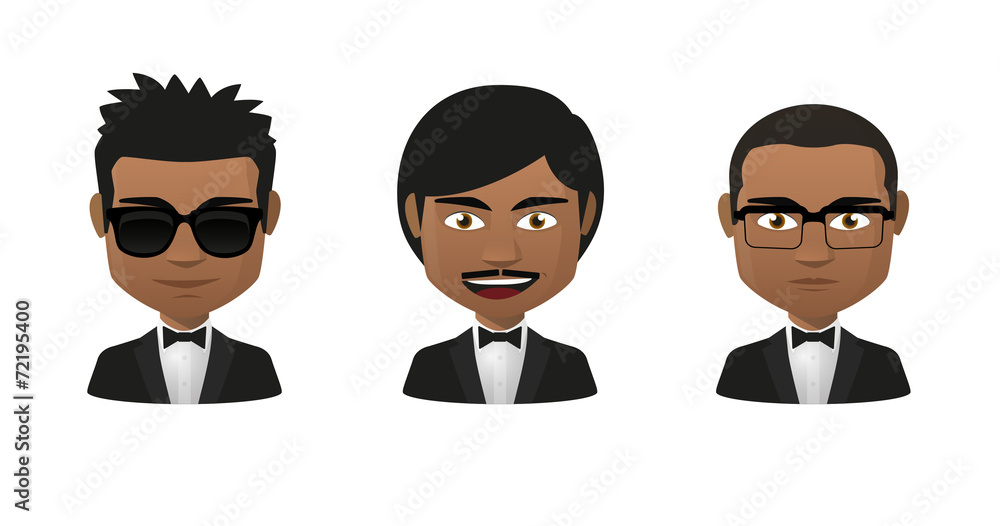 young indian men wearing tuxedo avatar set Stock Vector | Adobe Stock