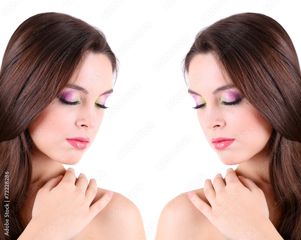 Creative portrait of beautiful woman. Reflection Stock Photo | Adobe Stock