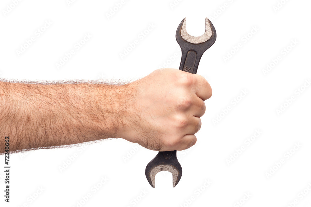 Hand Holding Wrench Stock Photo | Adobe Stock