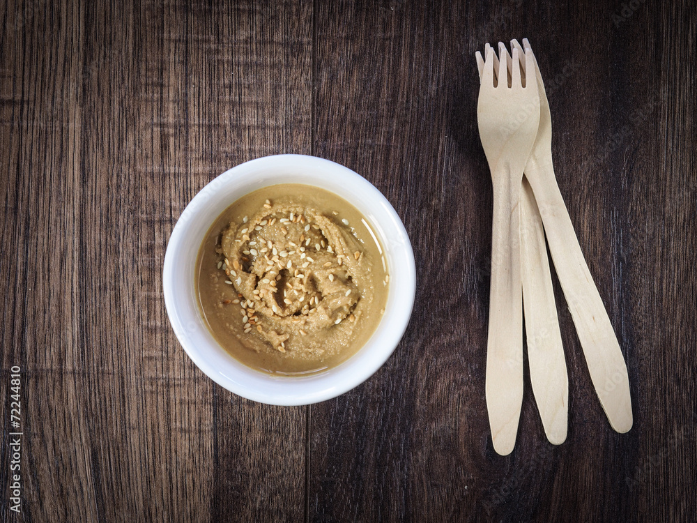 Foto Stock Tahini (oriental sesame seed paste) | Adobe Stock