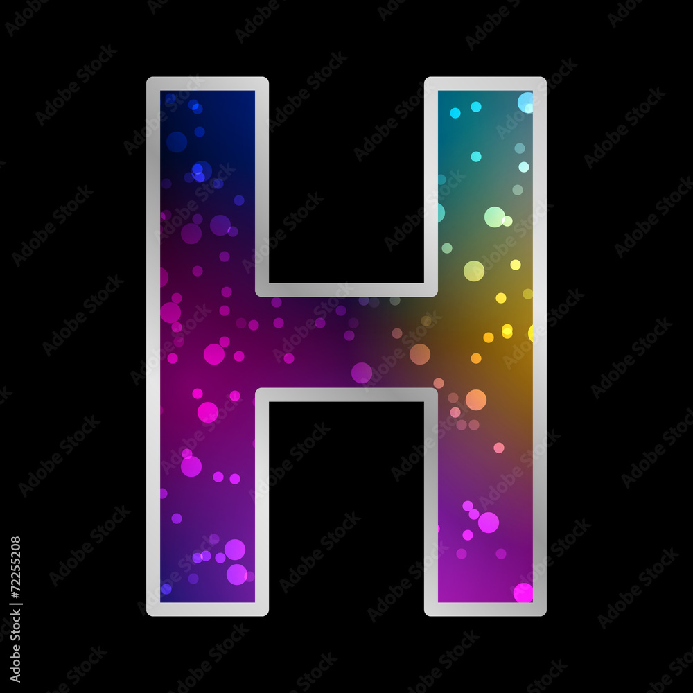 Alphabet , Letter H , Space Universet Neon Effect Vector Stock Vector ...