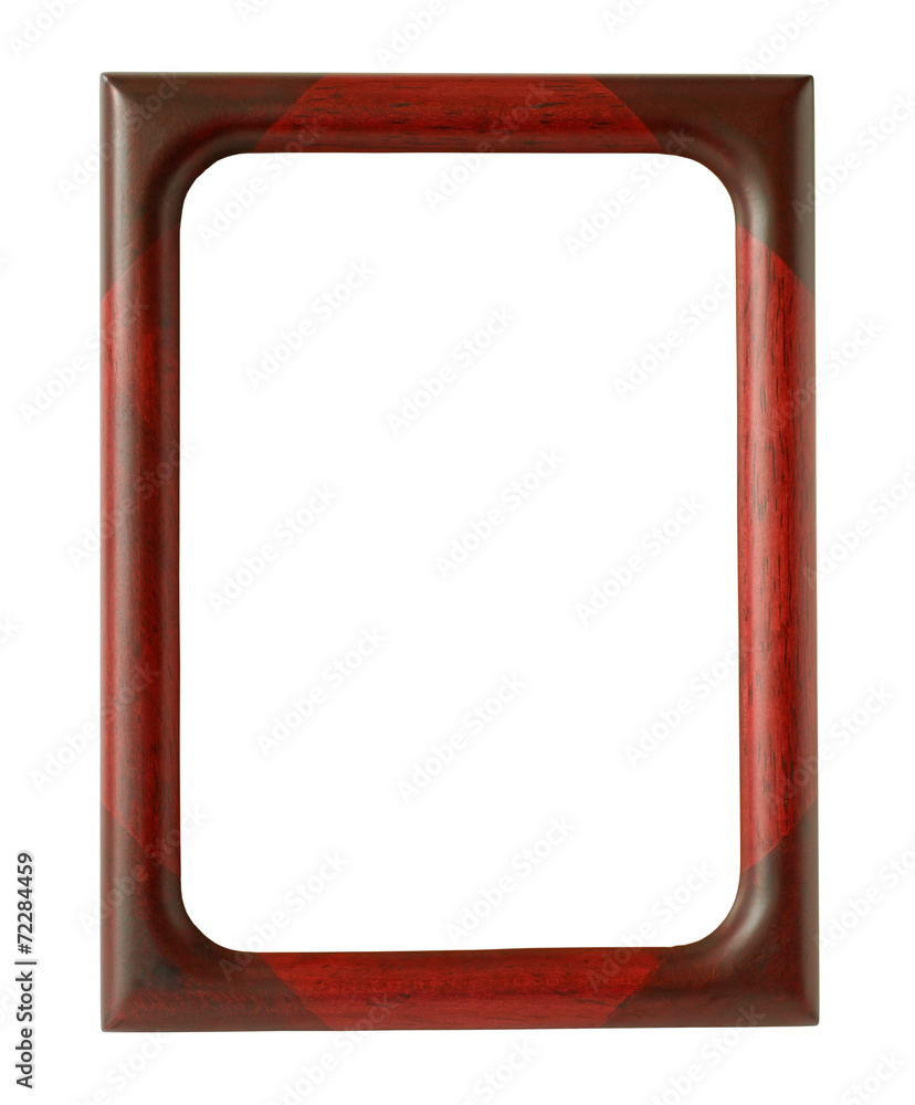 Vertical Red Wooden Photo Frame isolated on white background Stock ...