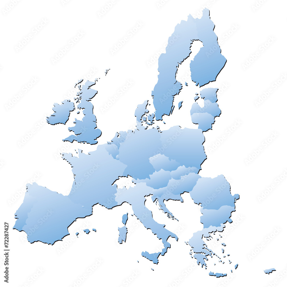 Mape of European Union borders Stock Vector | Adobe Stock