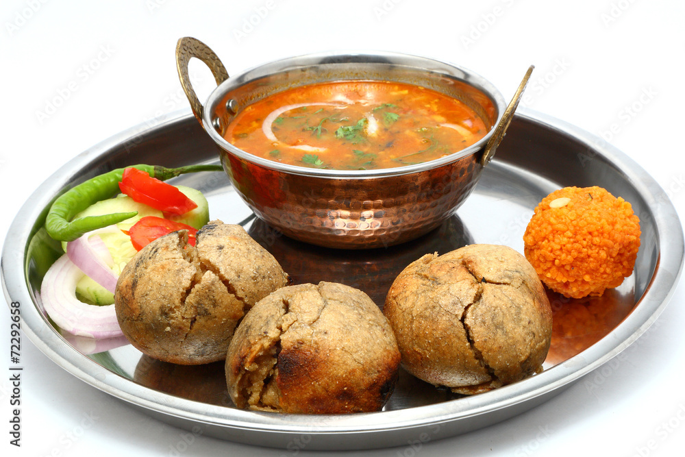Traditional Rajasthani Food Daal Baati. Indian Food. Dal Bati. Stock ...