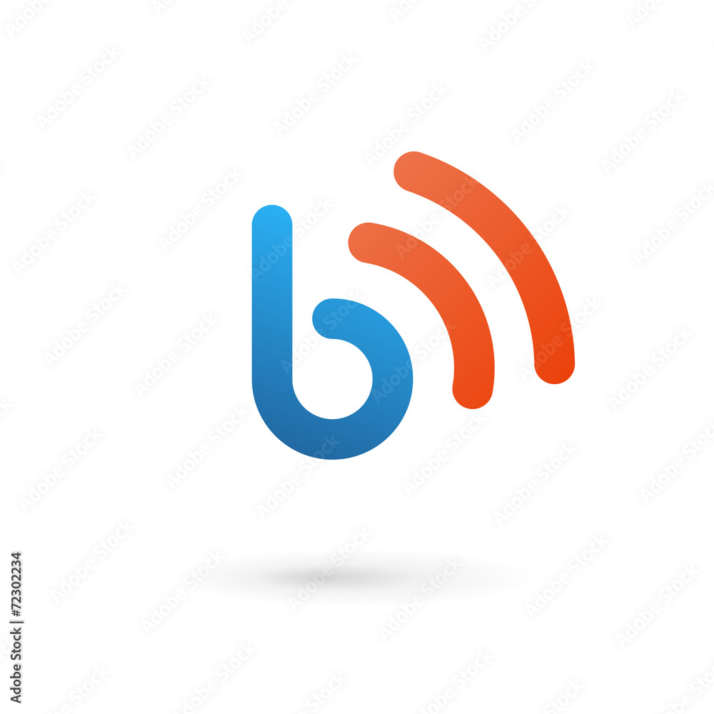 Letter B wireless logo icon design template elements Stock Vector ...