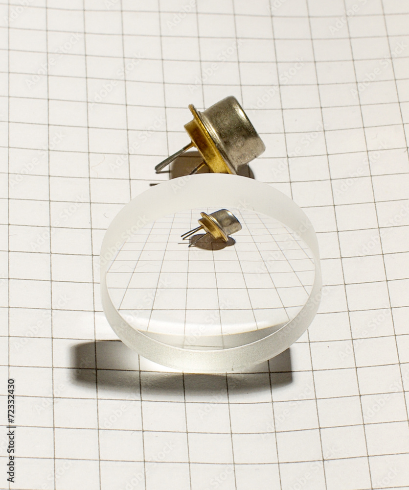 Electronic transistor and its view through the lens Stock Photo | Adobe ...