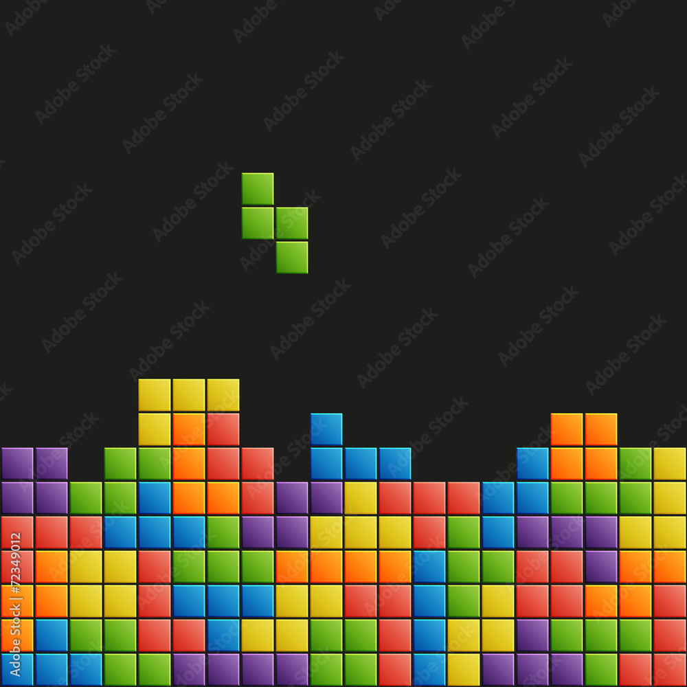 Dark tetris background Stock Vector | Adobe Stock