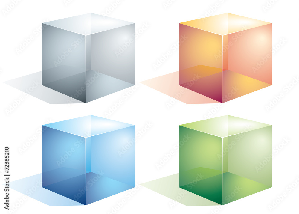 Transparent cubes Stock Vector | Adobe Stock