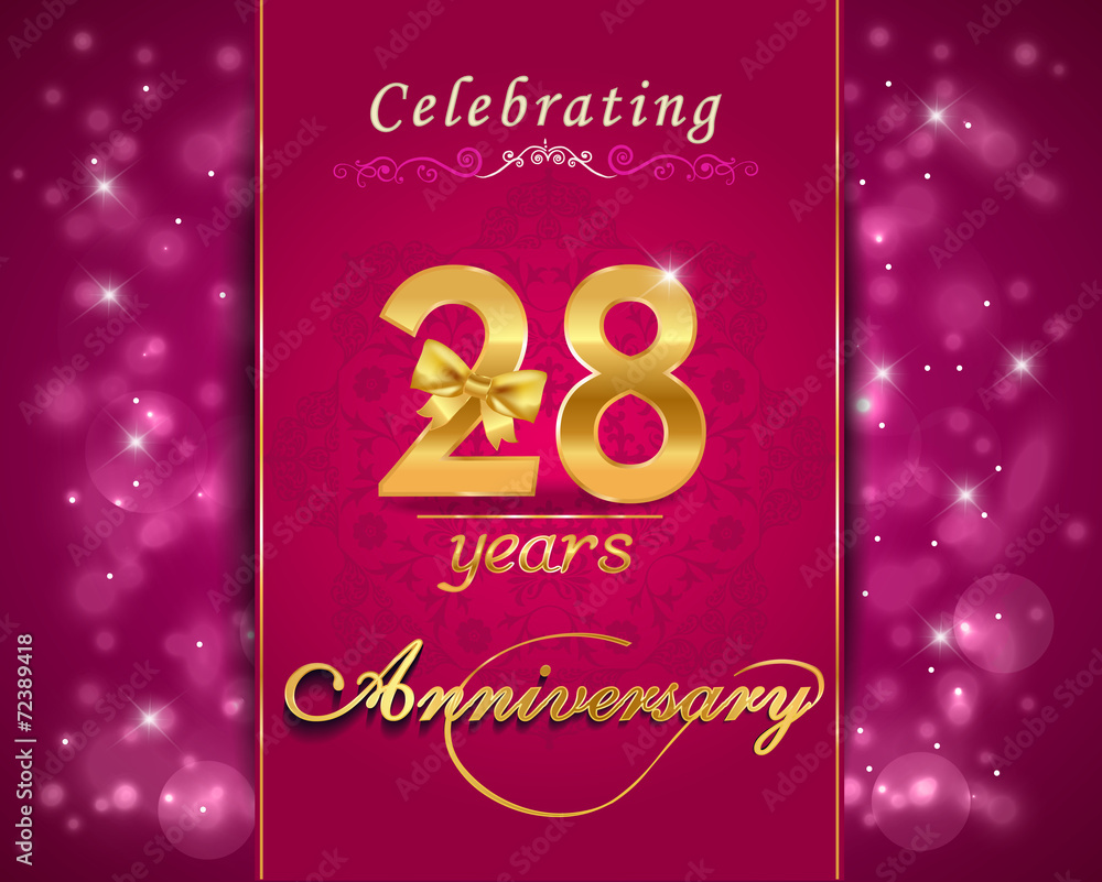 28 year happy birthday card, 28th anniversary sparkles Stock Vector ...