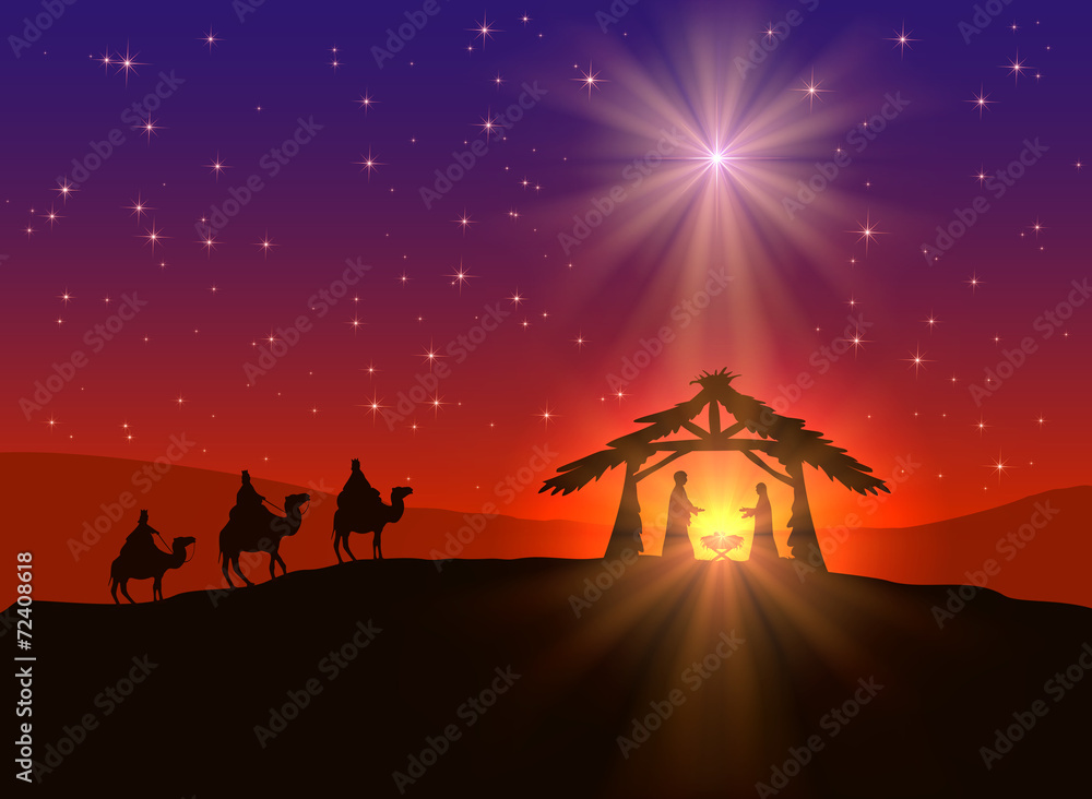 Christian Christmas background with star Stock Vector | Adobe Stock