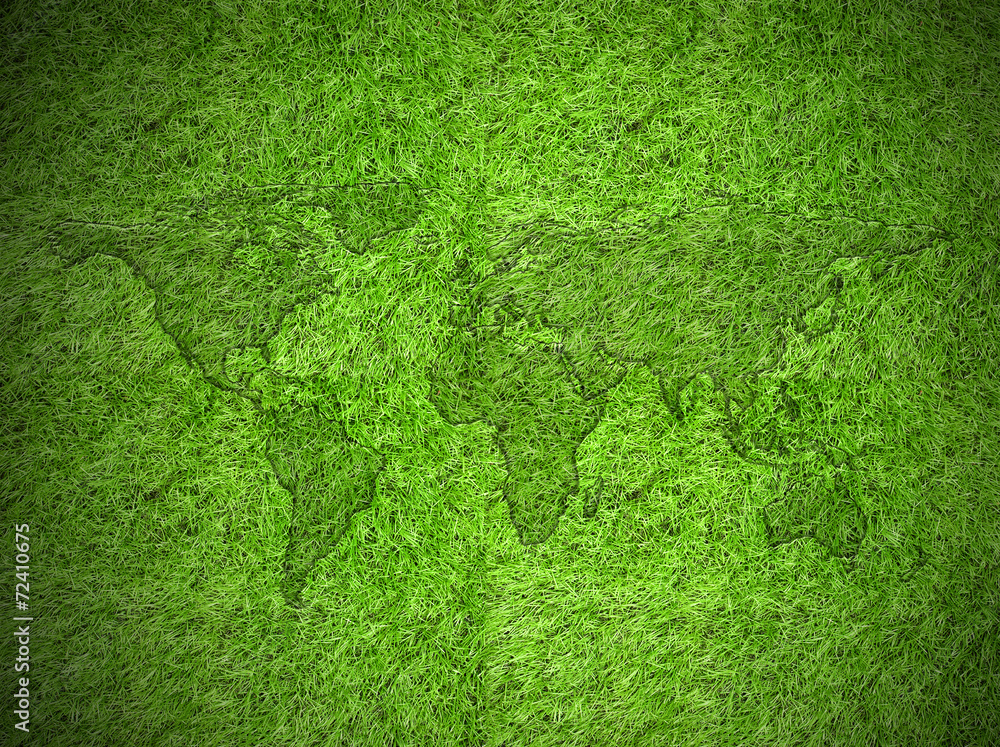 World map with grass texture background Stock Photo | Adobe Stock