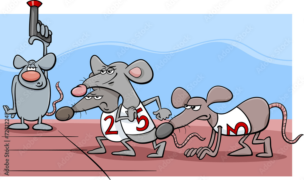 rat race cartoon illustration Stock Vector | Adobe Stock