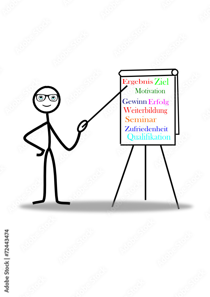 Strichmännchen mit Tafel Stock Vector | Adobe Stock