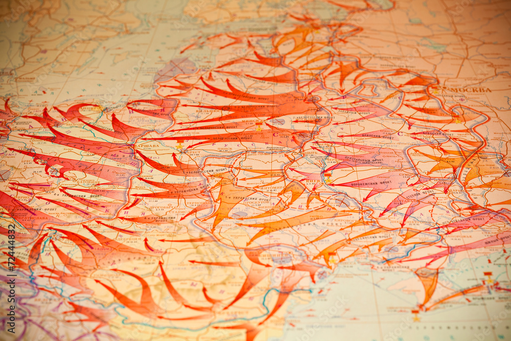 Map of battles in World War II Stock Photo | Adobe Stock