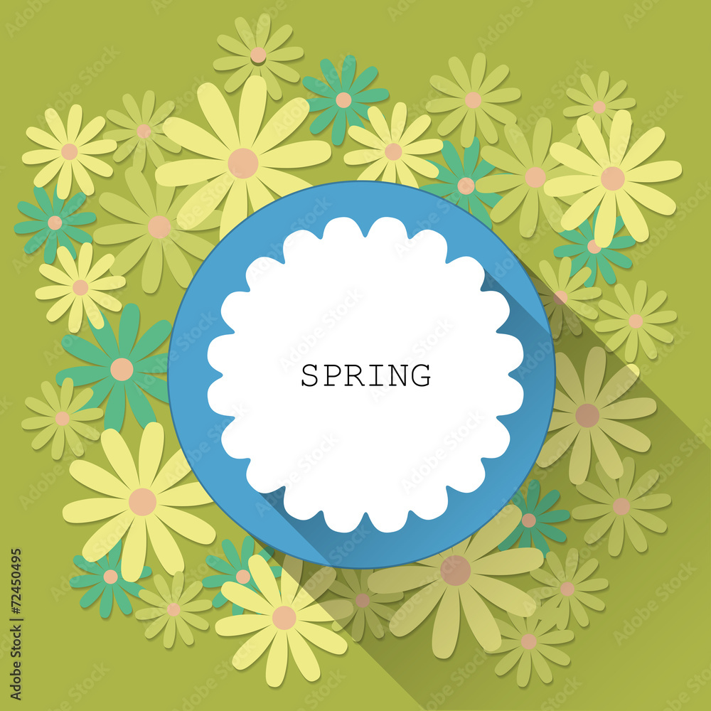 Abstract spring card background with paper flowers Stock Vector | Adobe ...