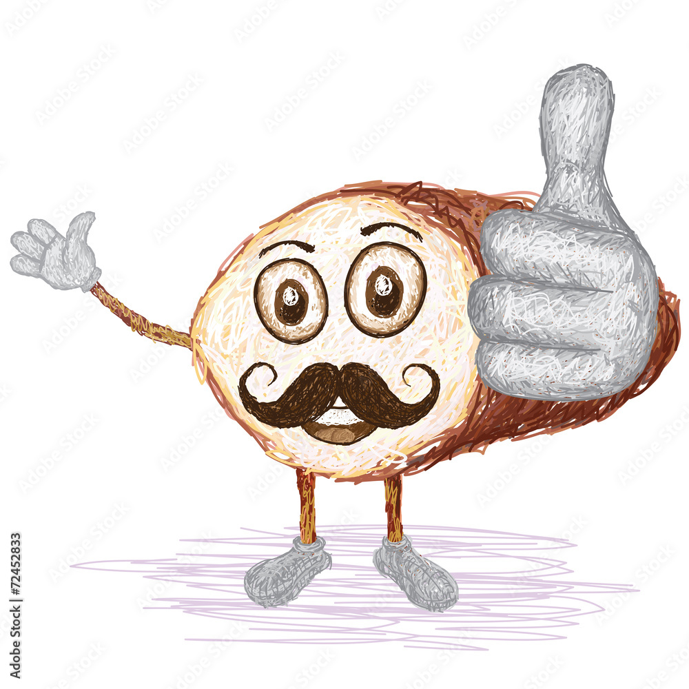 taro roots mustache cartoon Stock Vector | Adobe Stock