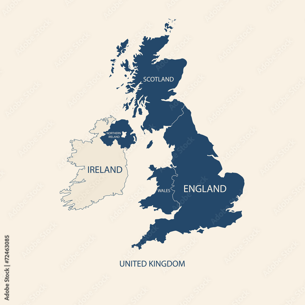 UNITED KINGDOM MAP, UK MAP with borders Stock Vector | Adobe Stock