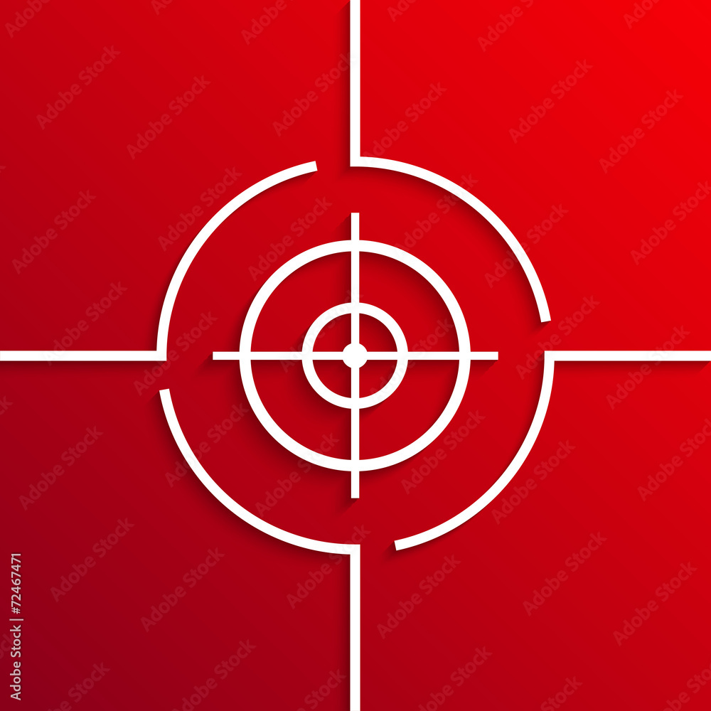 Vector modern white circle icon on red background Stock Vector | Adobe ...