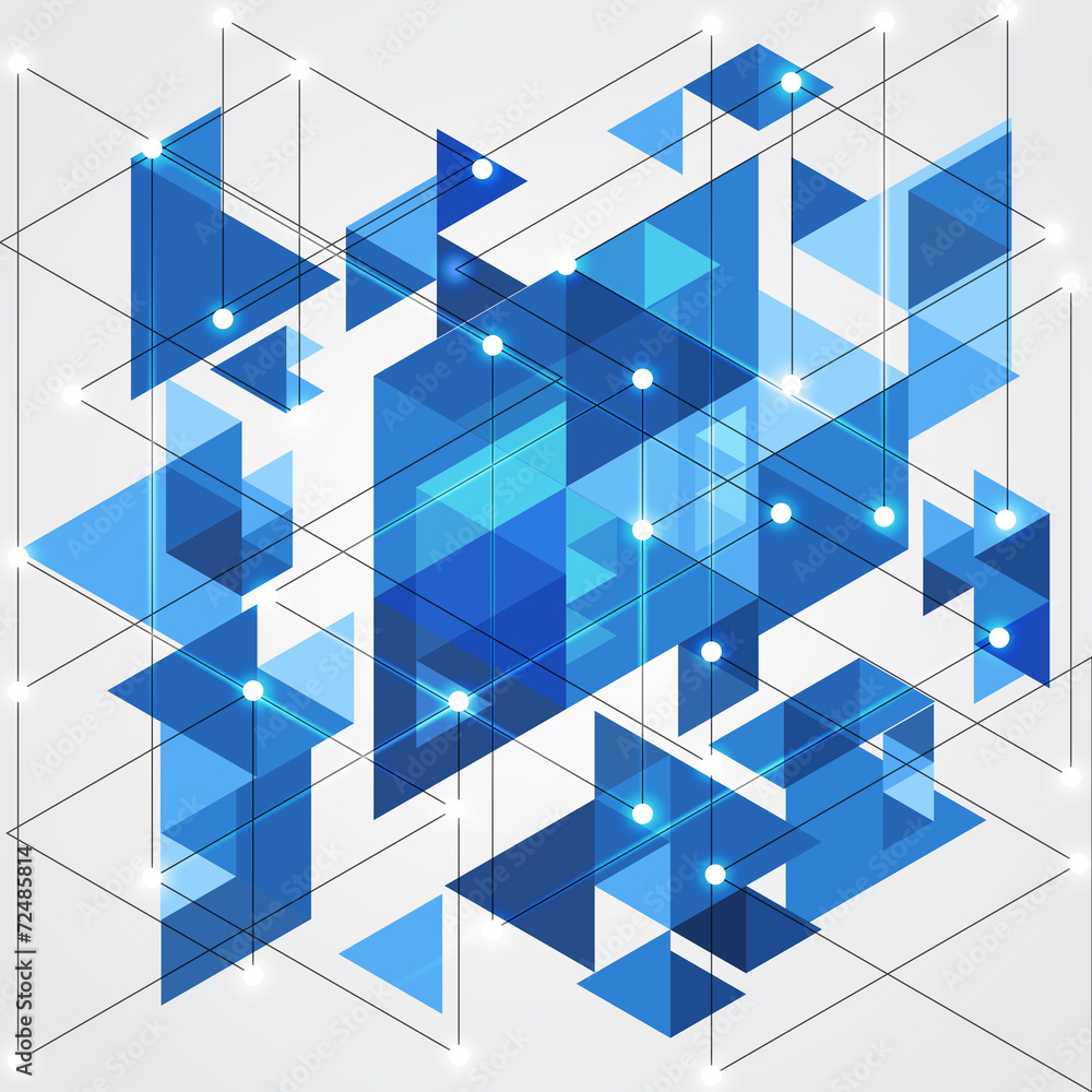 Abstract Blue Technology Geometric Background Vector Stock Vector Adobe Stock