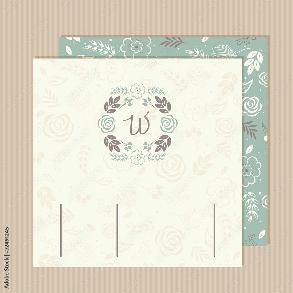 Wedding invitation card with beautiful floral background Stock Vector ...