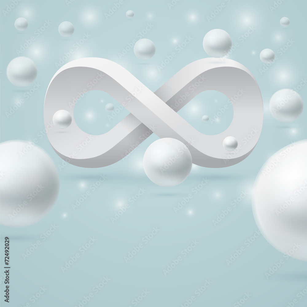 Infinity symbol with particles and spheres Stock Vector | Adobe Stock