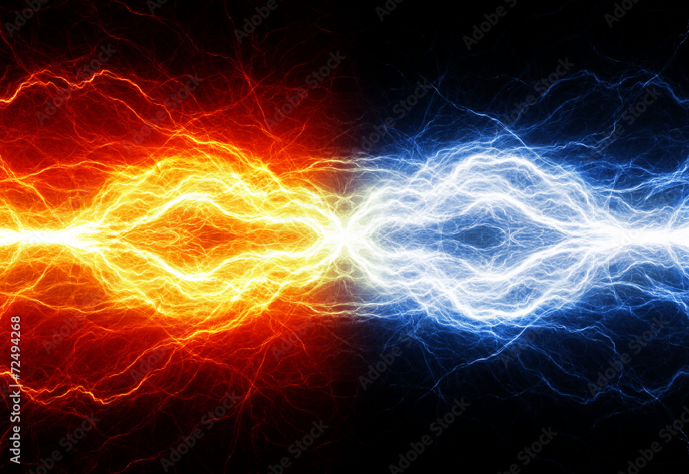 Fire and ice lightning Stock Illustration | Adobe Stock