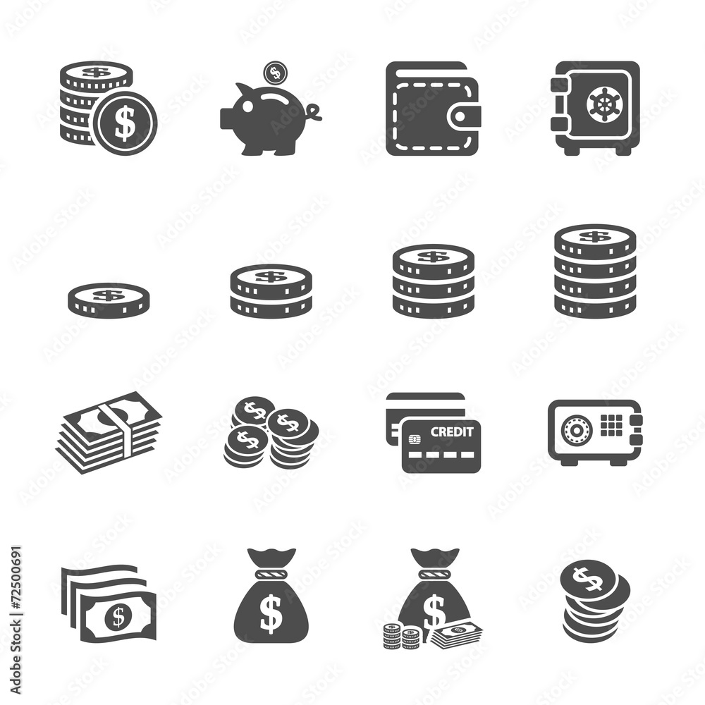 money icon set, vector eps10 Stock-Vektorgrafik | Adobe Stock