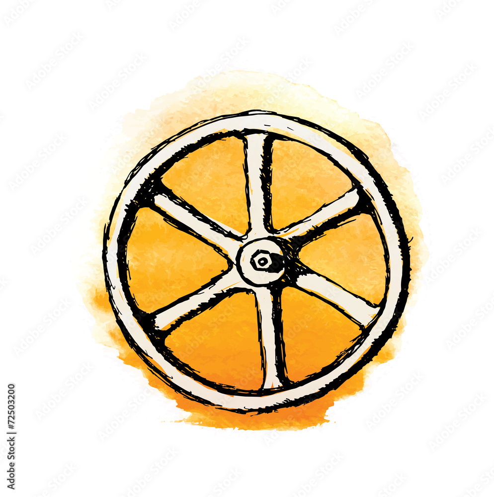 Wheel or Valve, vector sketch illustration Stock Vector | Adobe Stock