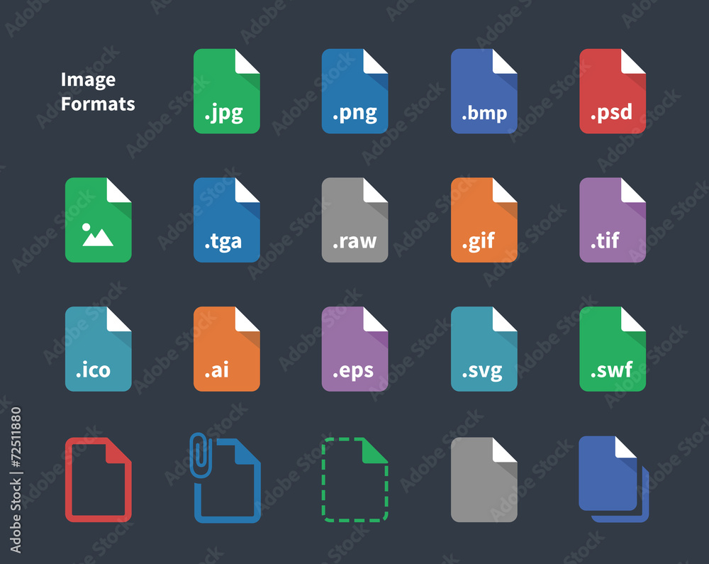 Set of Image File Labels icons. Stock Vector | Adobe Stock
