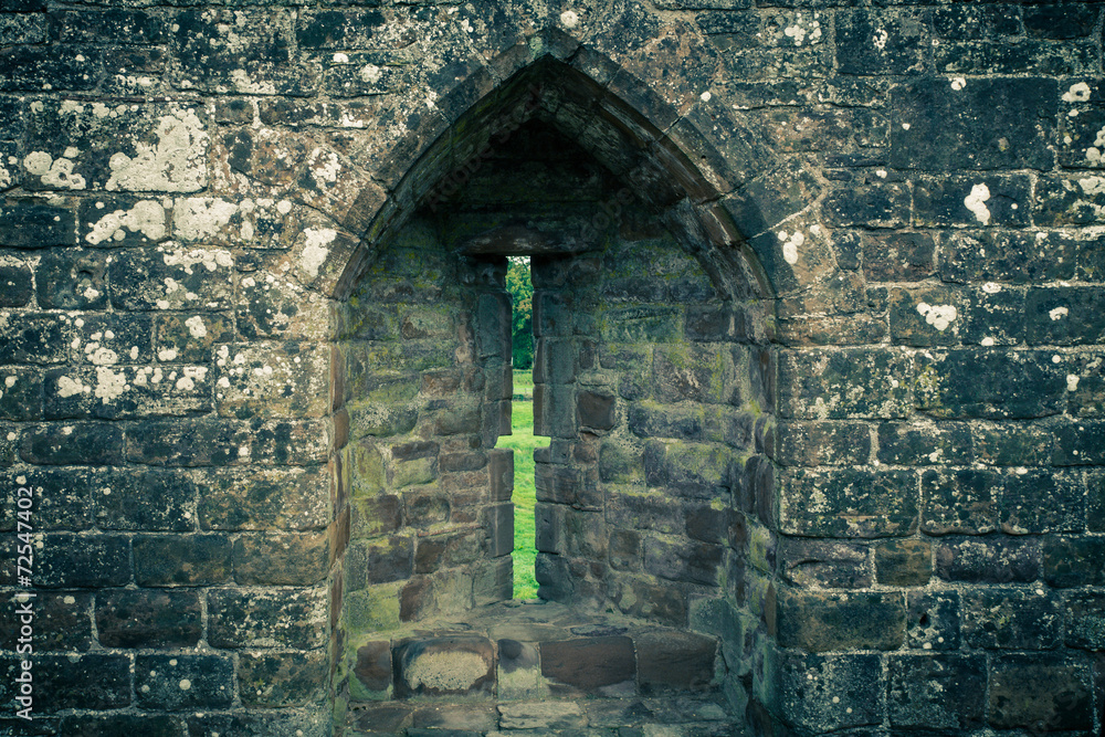 Arrow slit in medieval castle Stock Photo | Adobe Stock