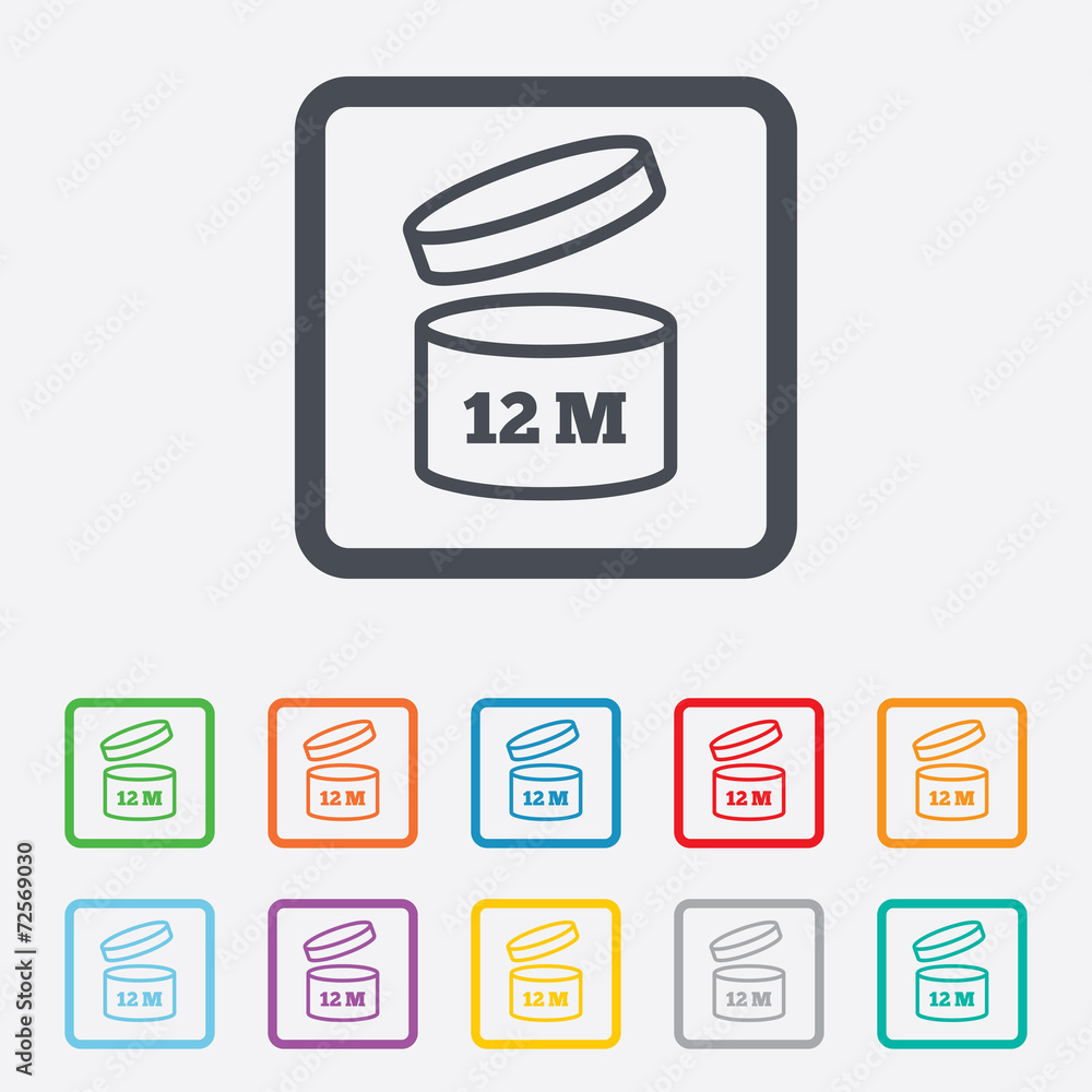 After opening use 12 months sign icon. Stock Vector | Adobe Stock